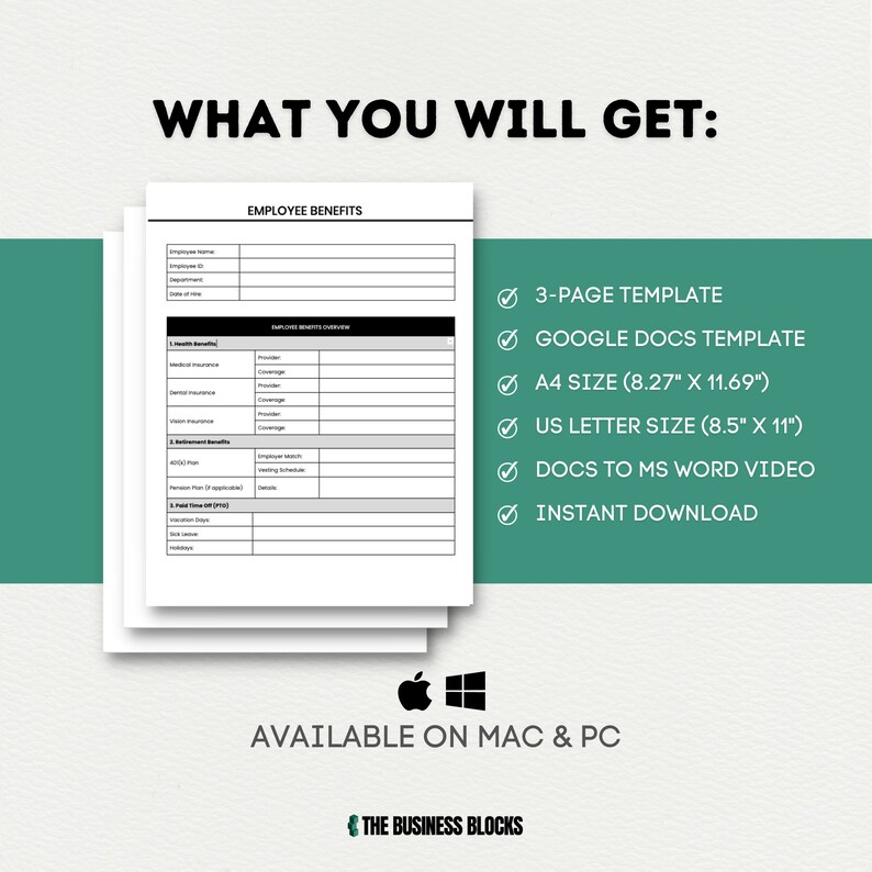 Employee Benefits Template: HR Onboarding (digital Download) - Etsy