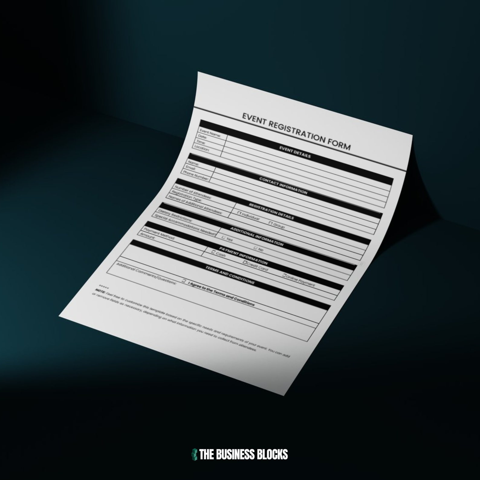Event Registration Form Template Customizable Registration Form Attendee Details Capture