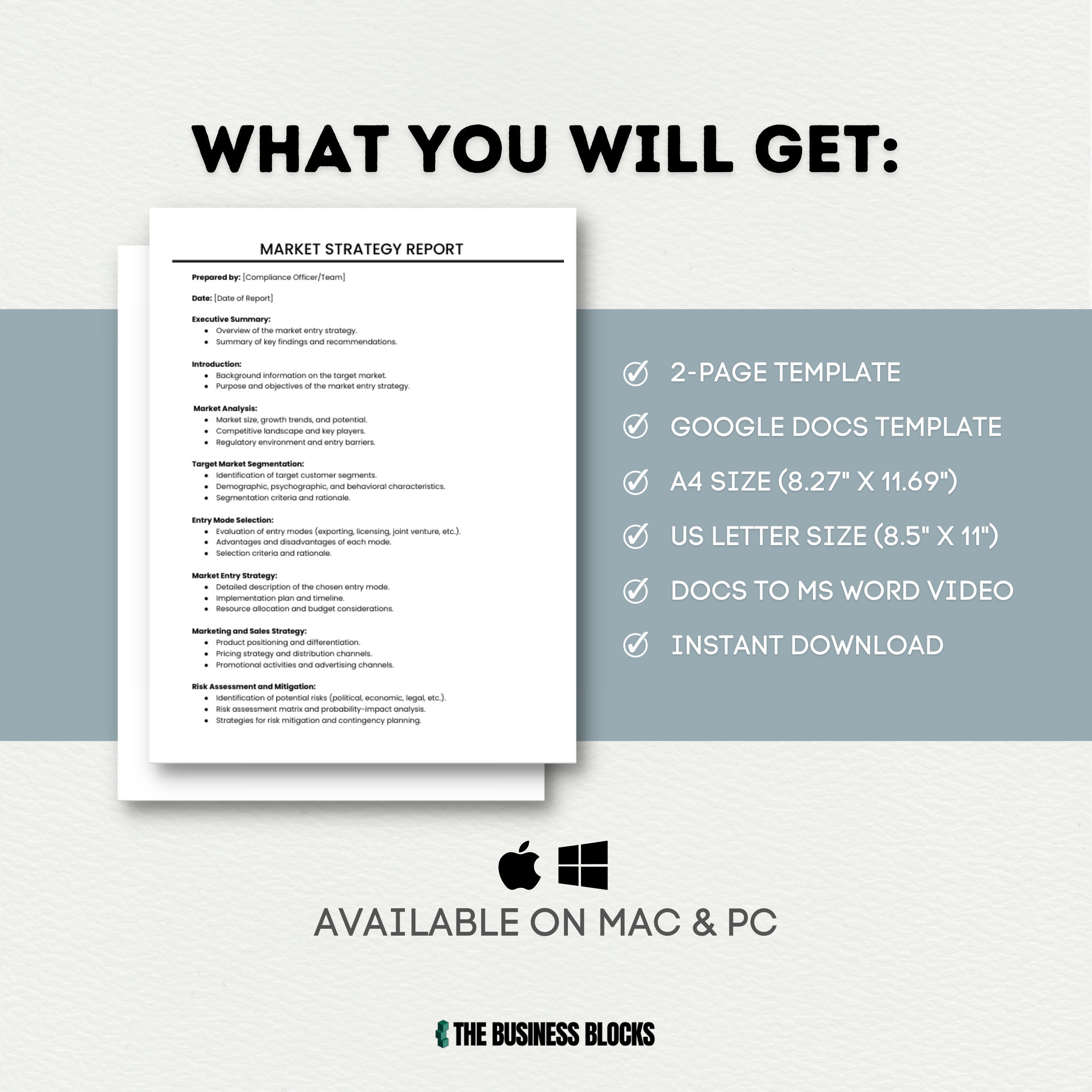 Marketing Strategy Report Template Business Marketing Analysis Template ...