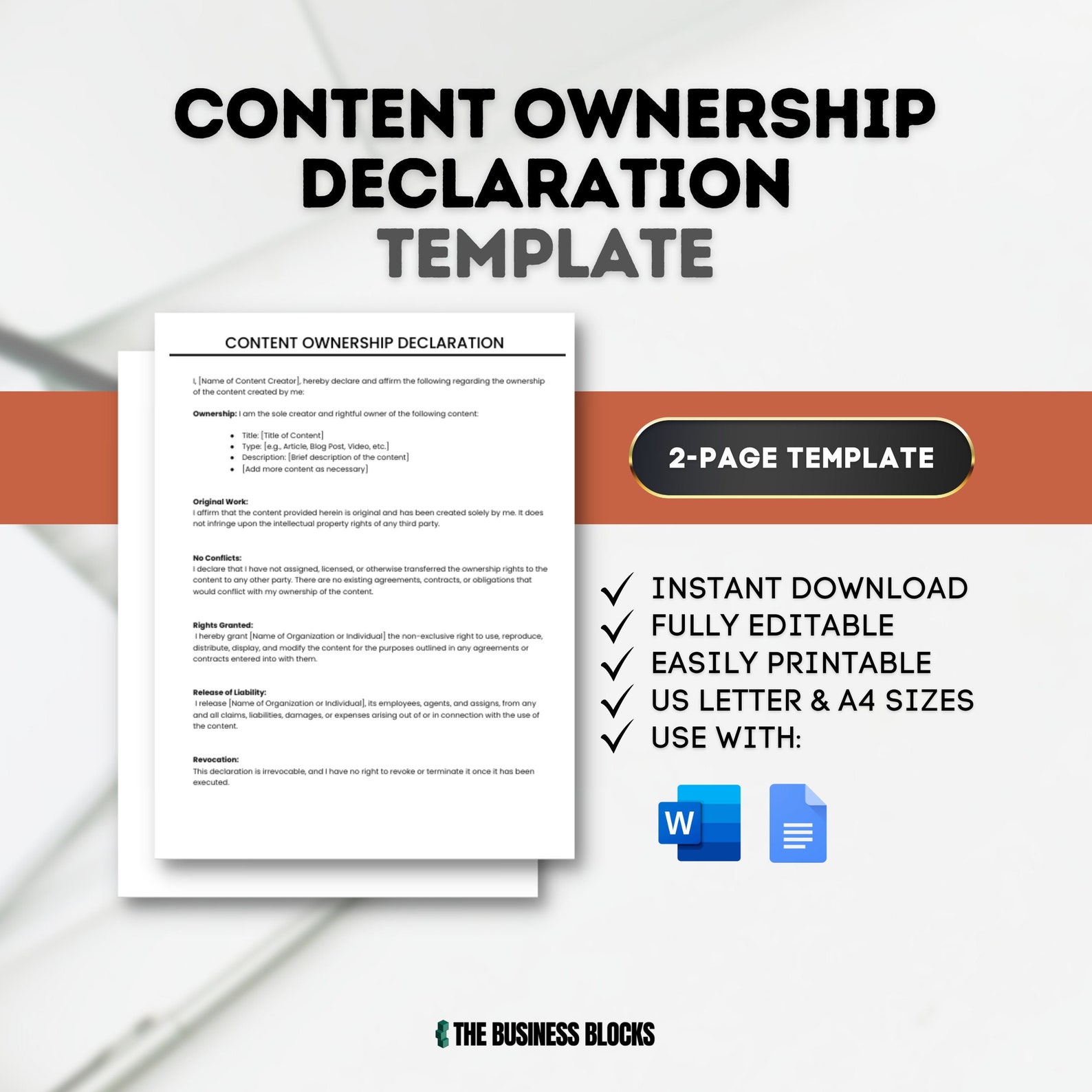 Content Ownership Declaration Template: Copyright Agreement (digital ...