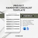 Project Handover Checklist Template Project Transition Checklist ...