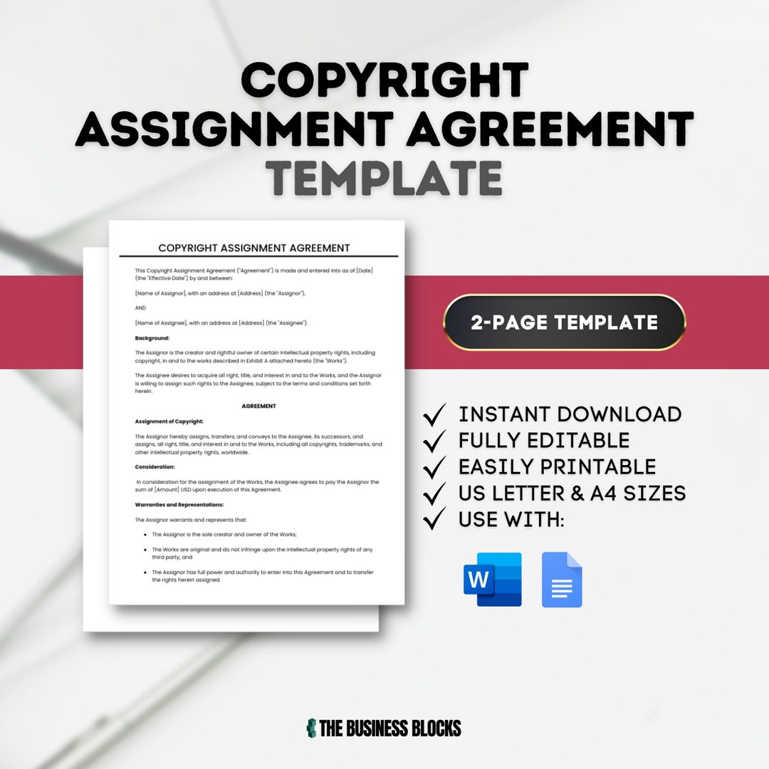 Copyright Assignment Agreement Template: Intellectual Property Transfer ...