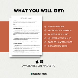 Key Holder Policy Template Key Holder Agreement Key Holder ...