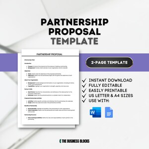 Partnership Proposal Template: Business Collaboration (google Docs, MS ...