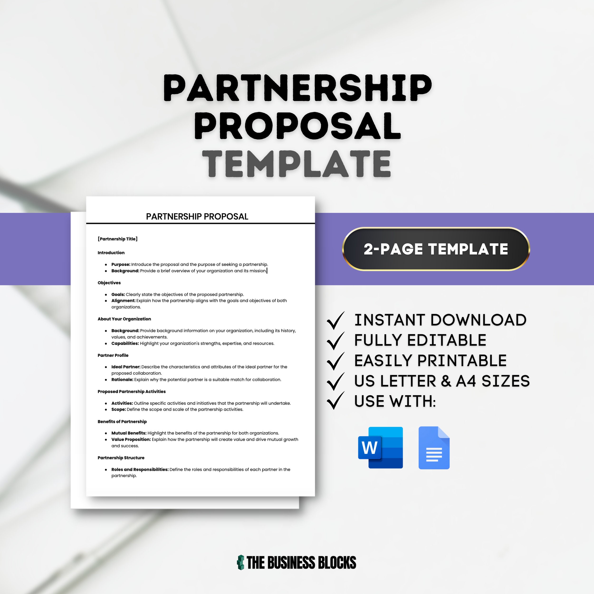 Partnership Proposal Template 32 Printable Business Collaboration