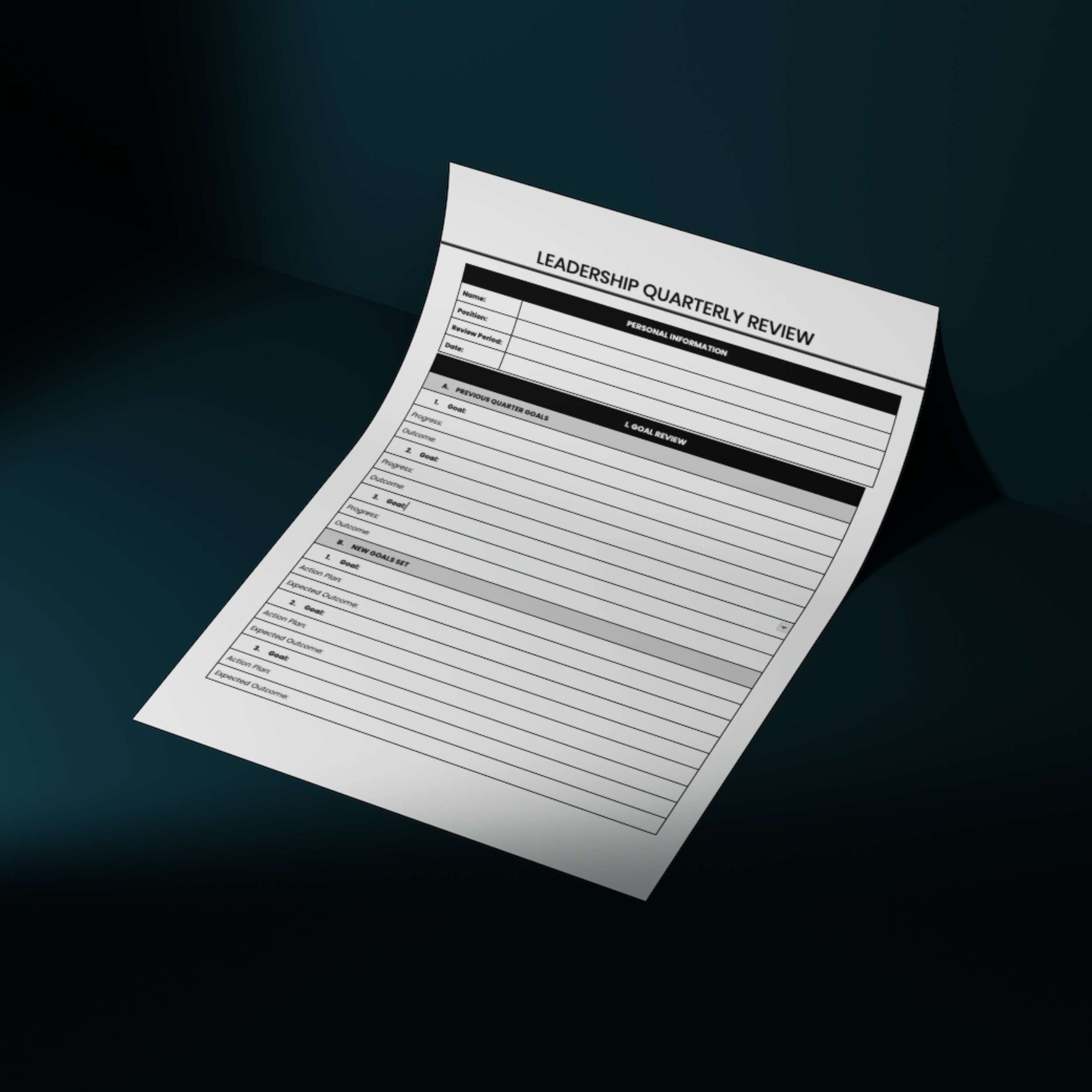 Leadership Quarterly Review Template Leadership Performance Review ...