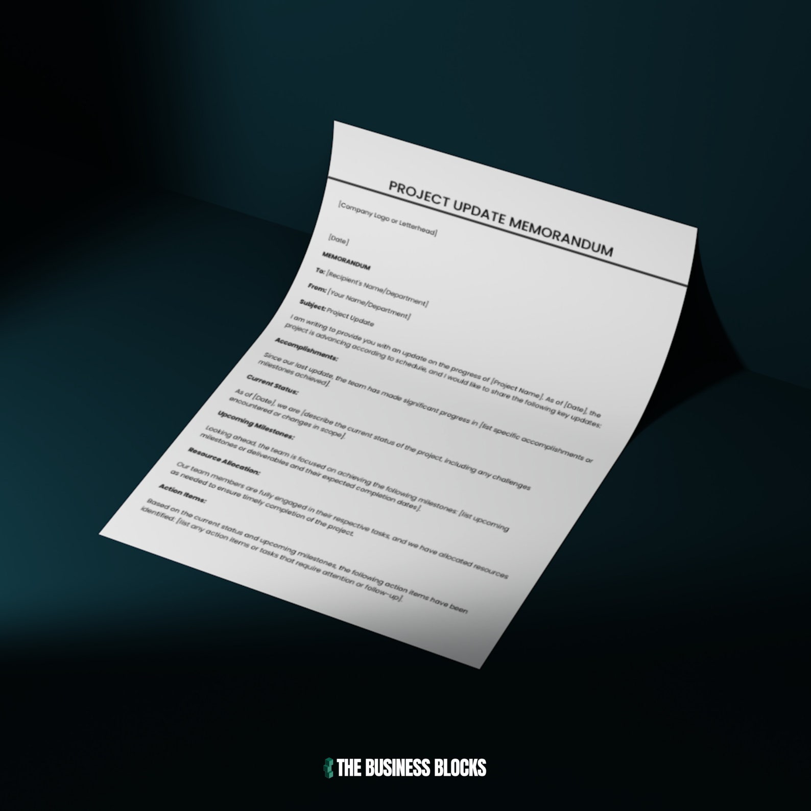Project Update Memorandum Template: Progress Report (digital Download ...