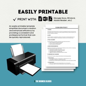 Clean Desk Policy Template Desk Cleanliness Policy Clean Workstation ...