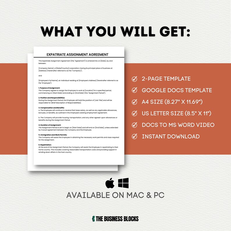 Expatriate Assignment Agreement Template International Relocation ...