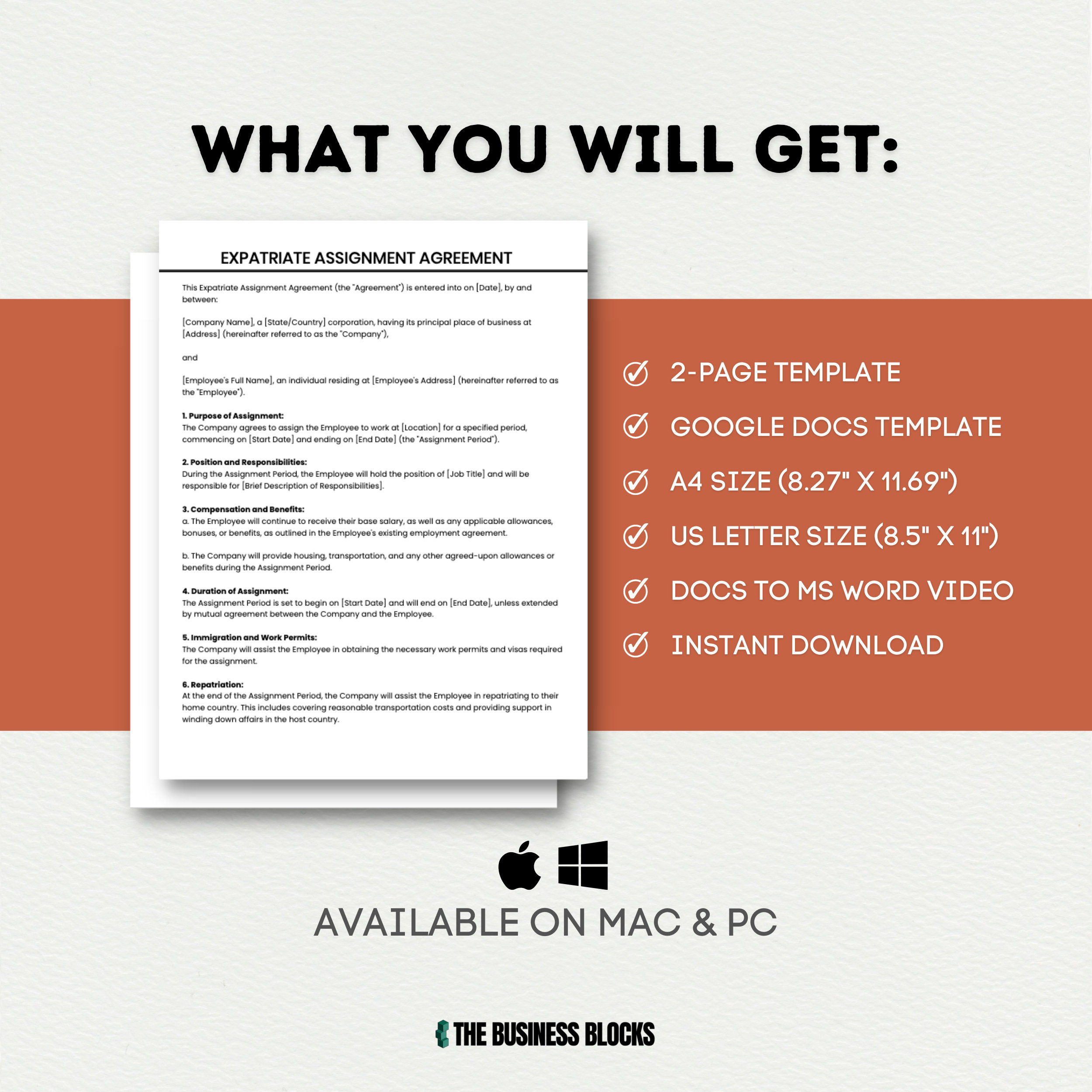 Expatriate Assignment Agreement Template International Relocation ...