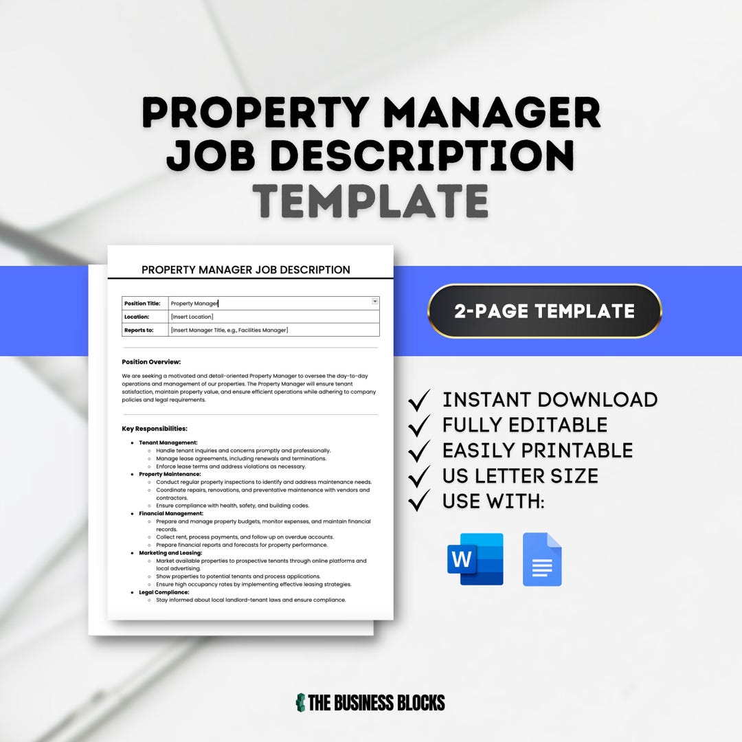 Property Manager Job Description Template: Real Estate Manager Duties ...