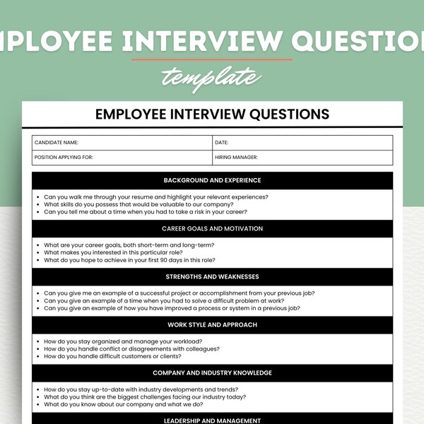 Job Interview Cheat Sheet - Etsy