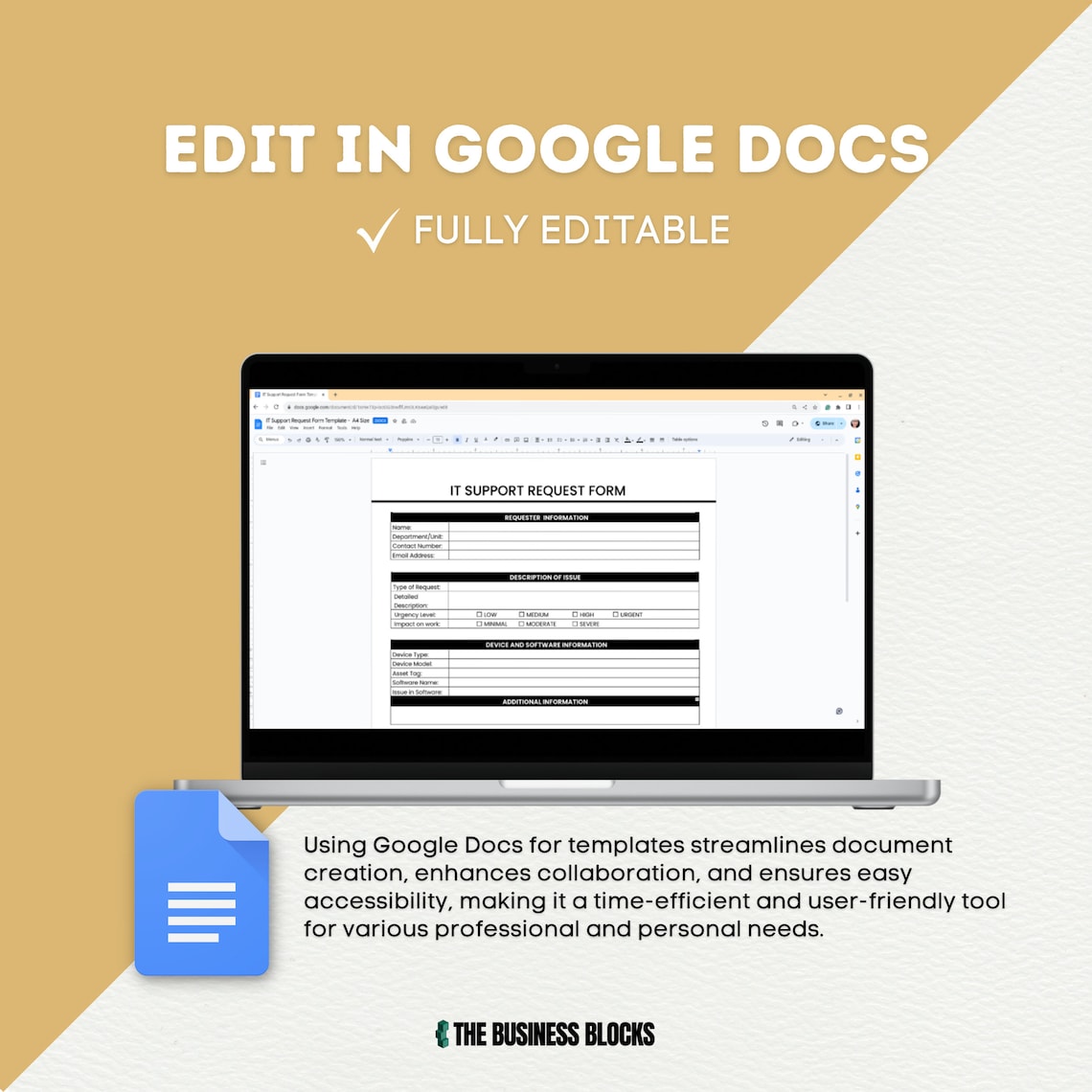 IT Support Request Form Template: Customizable Help Desk (digital Download) - Etsy
