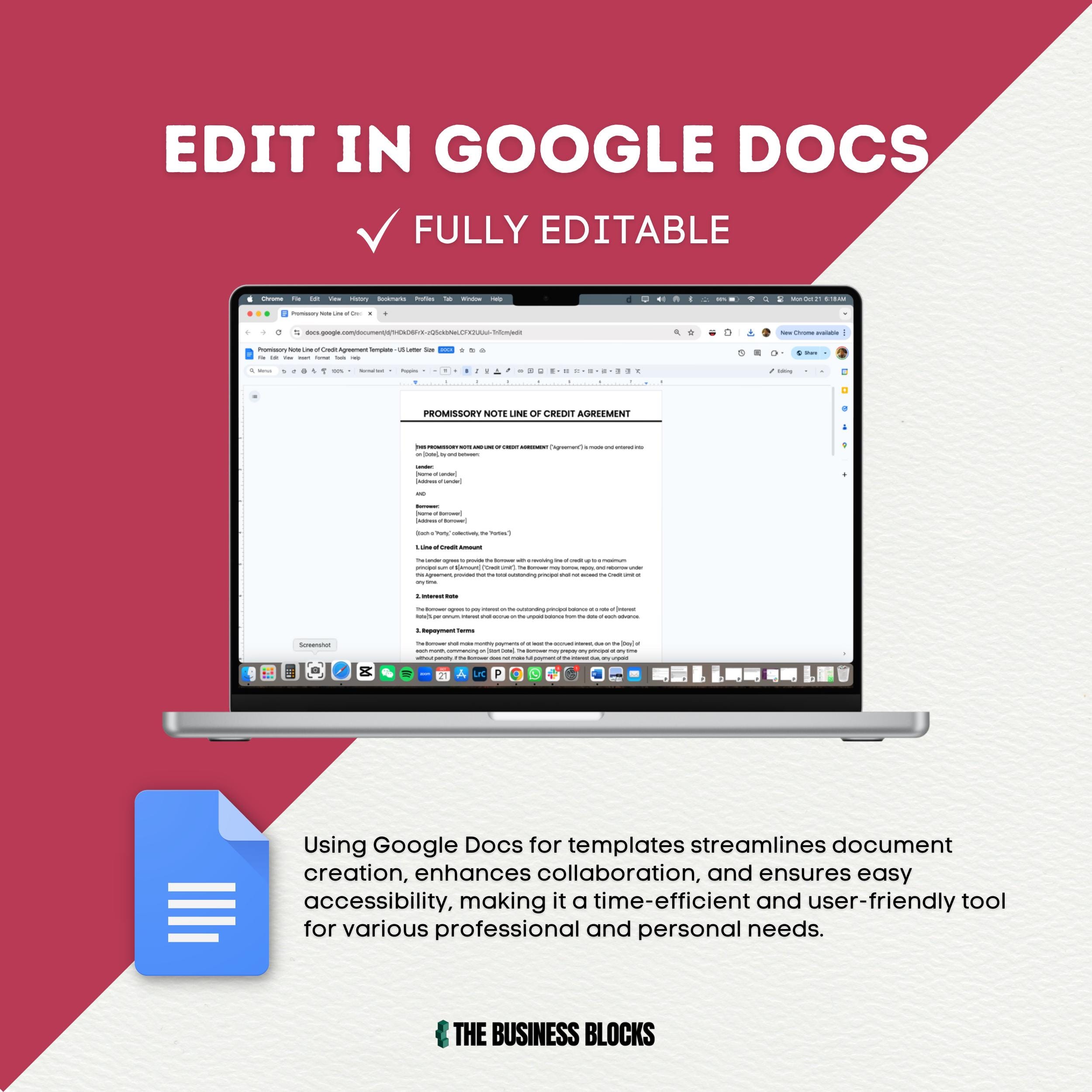 Promissory Note Line of Credit Agreement Template (digital Download) - Etsy