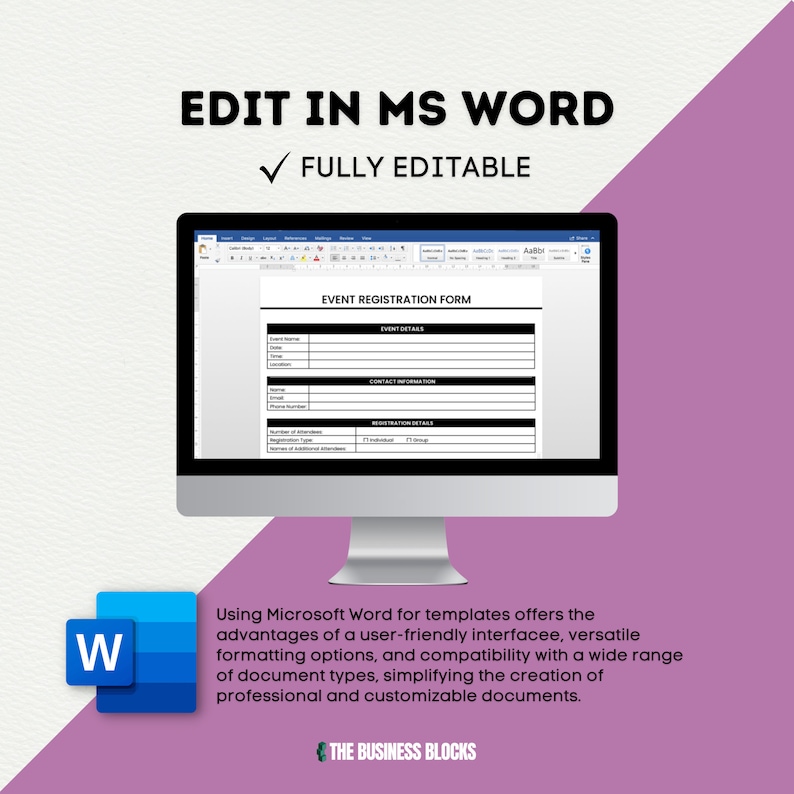 Event Registration Form Template: Customizable Attendee Details ...
