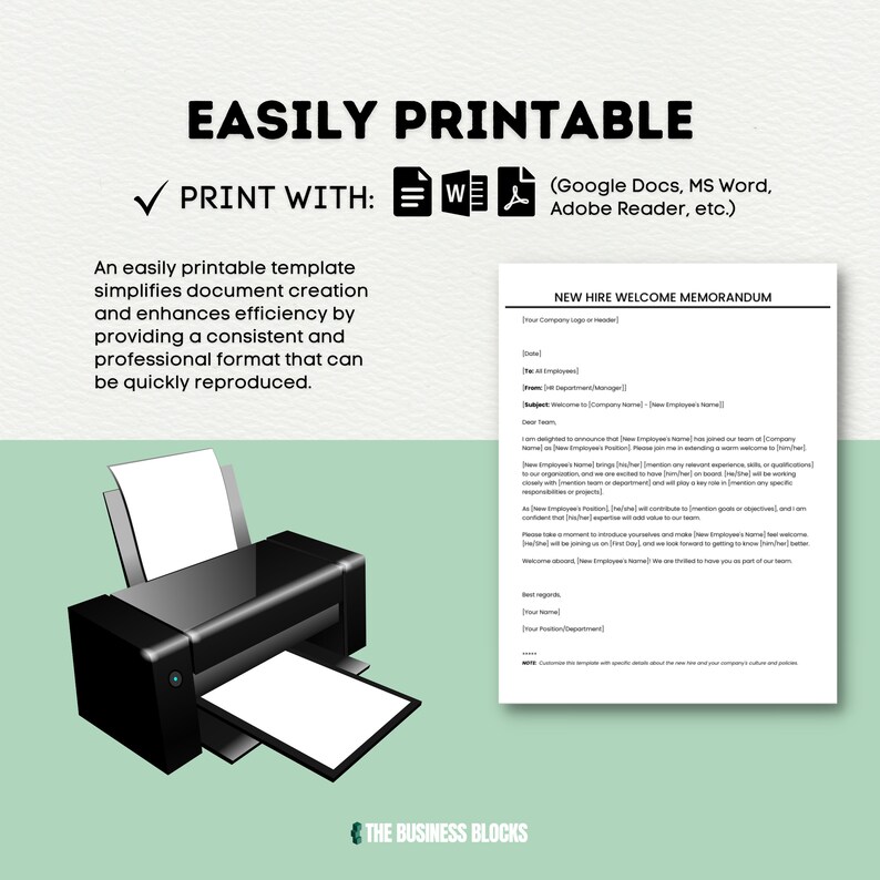 New Hire Welcome Memorandum Template Welcome Memo for New Employees ...