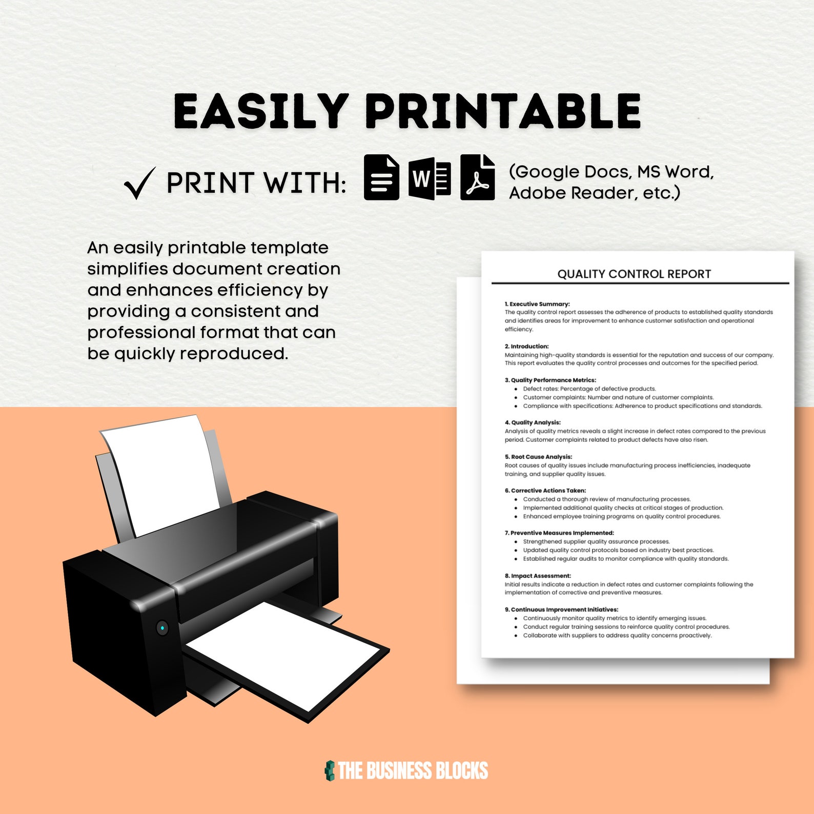 Quality Control Report Template: Product Quality Analysis (google Docs ...