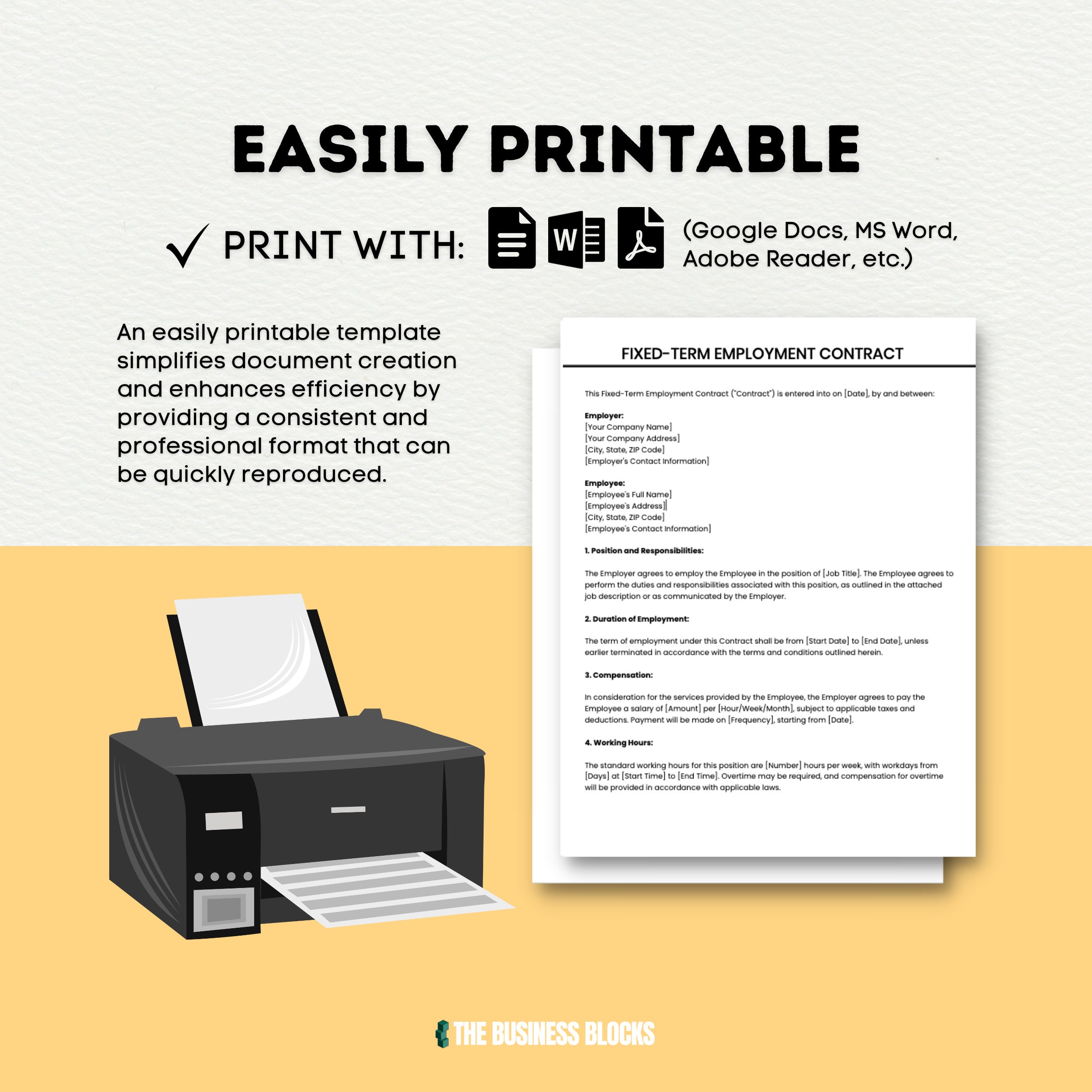 Fixed-term Employment Contract Template Employment Agreement Template ...