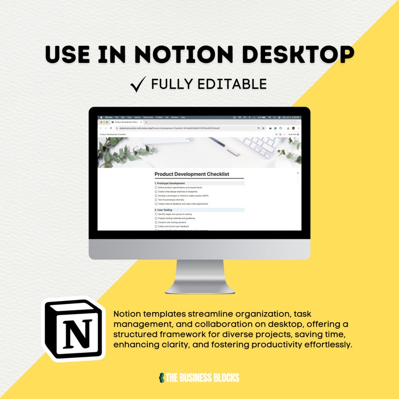 NOTION Product Development Checklist Template Product Design and Development Checklist Starting ...