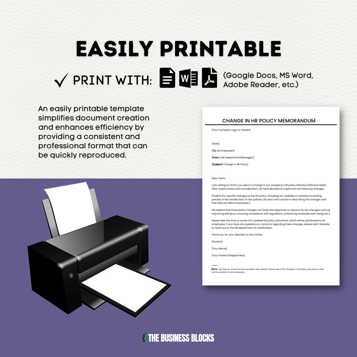 HR Policy Change Memorandum Template (google Docs, MS Word) - Etsy