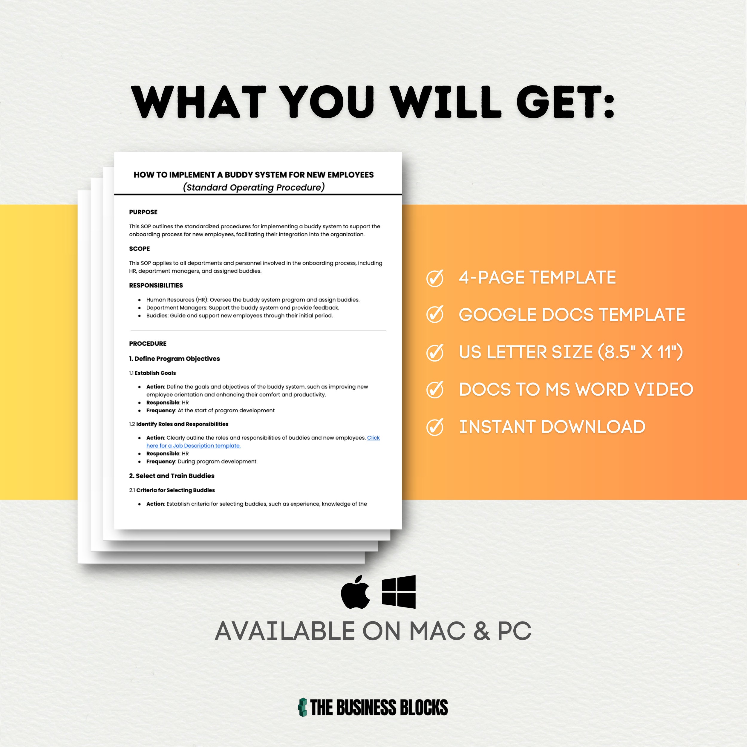 Employee Buddy System SOP Template: New Hire Onboarding (google Docs ...