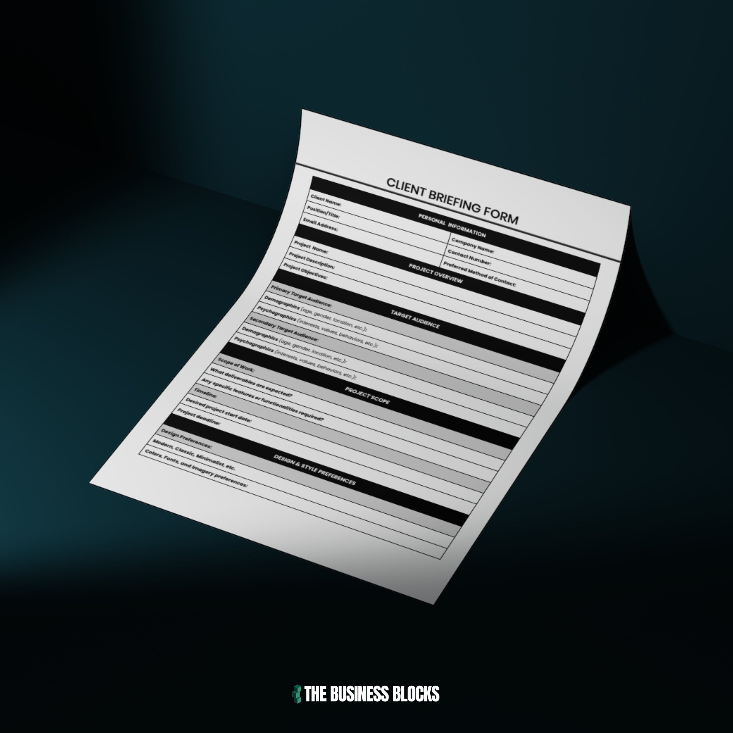 Client Brief Form Template Project Requirement Questionnaire Client ...