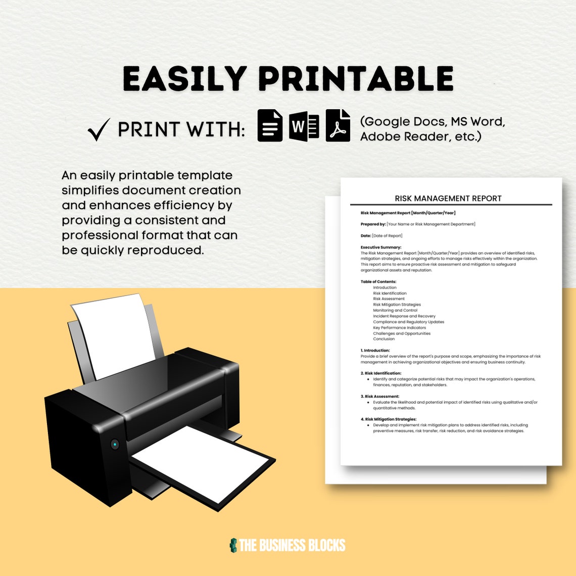 Risk Management Report Template Business Risk Assessment Risk ...
