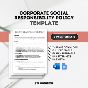 Corporate Social Responsibility (CSR) Policy Template CSR Policy ...