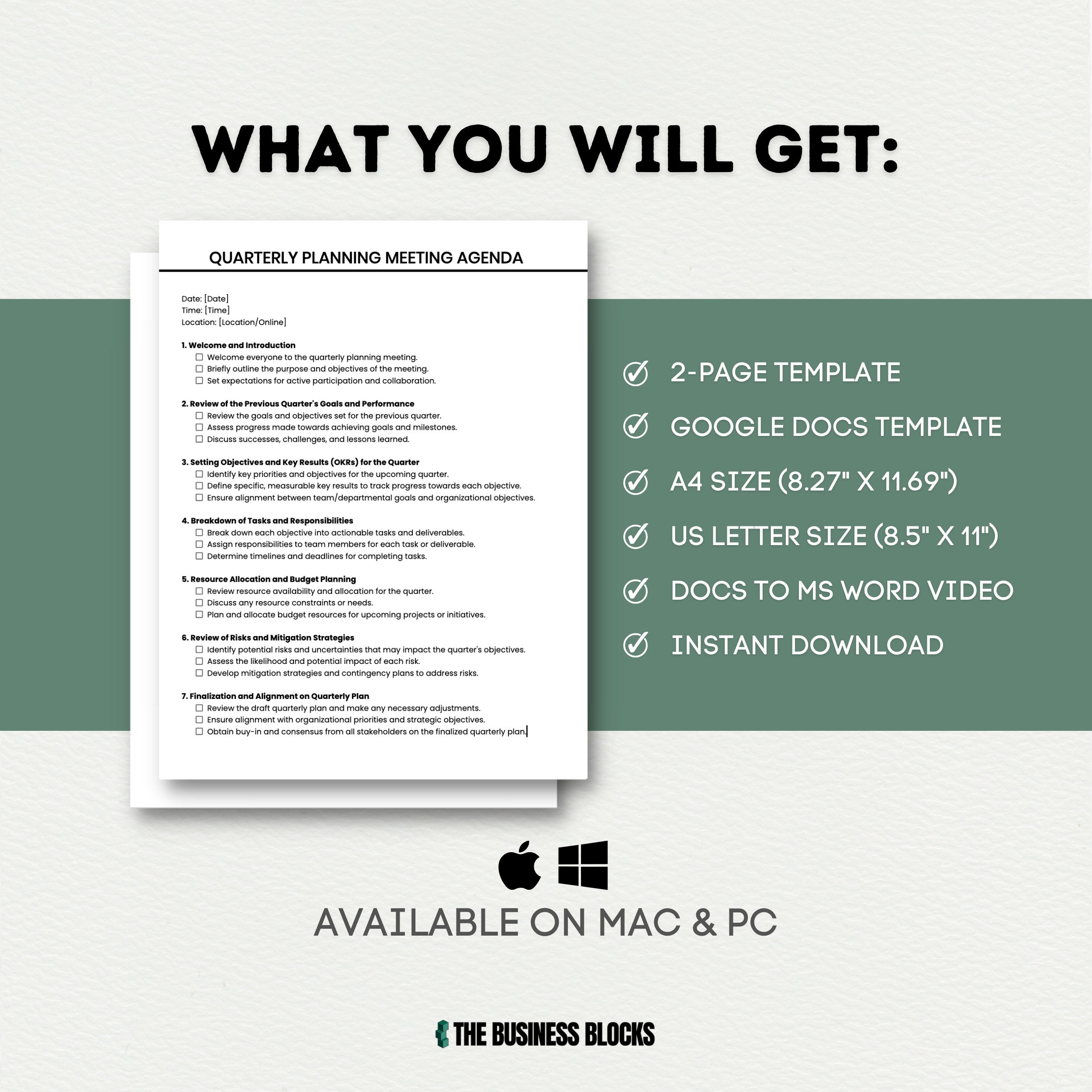 Quarterly Planning Meeting Agenda Template Quarterly Review Meeting ...