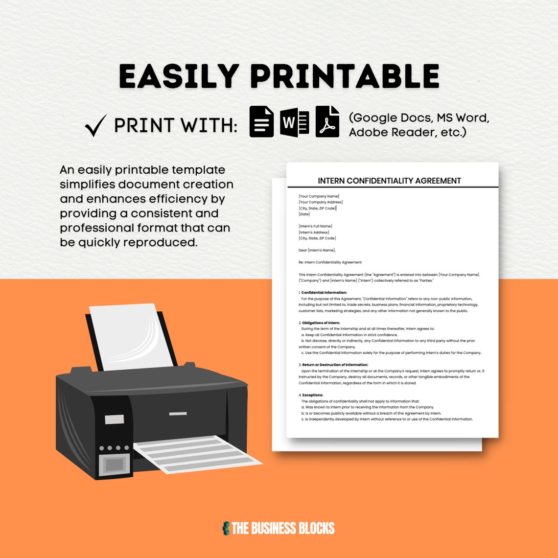 Intern Confidentiality Agreement Template Non-disclosure Agreement for ...