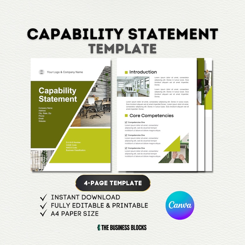 Canva Capability Statement Template: Corporate Business Design (4-page ...