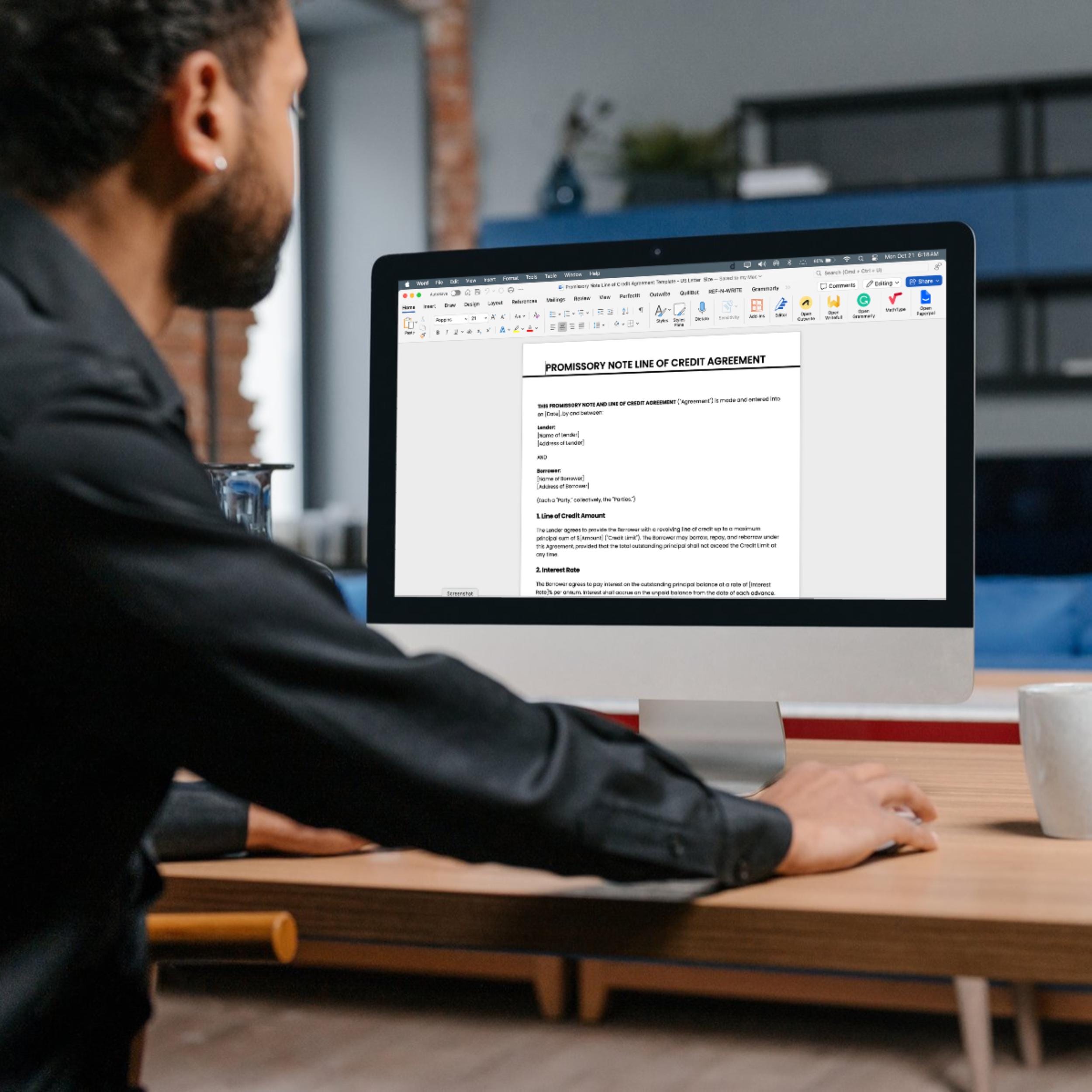 Promissory Note Line of Credit Agreement Template (digital Download) - Etsy