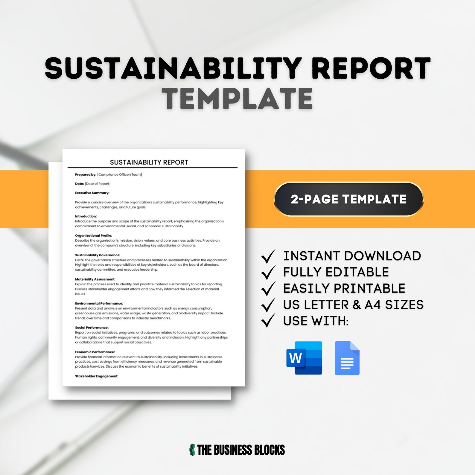 Sustainability Report Template: Environmental Impact Analysis (google ...
