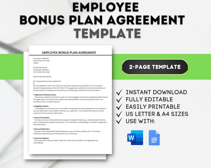 Employee Bonus Excel Template, Incentive Plan Calculation Spreadsheet - Etsy Canada