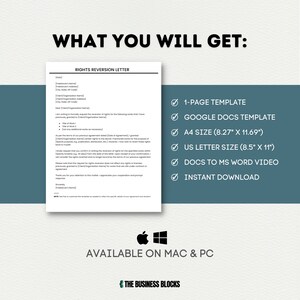 Rights Reversion Letter Template Author Rights Reversion Copyright ...