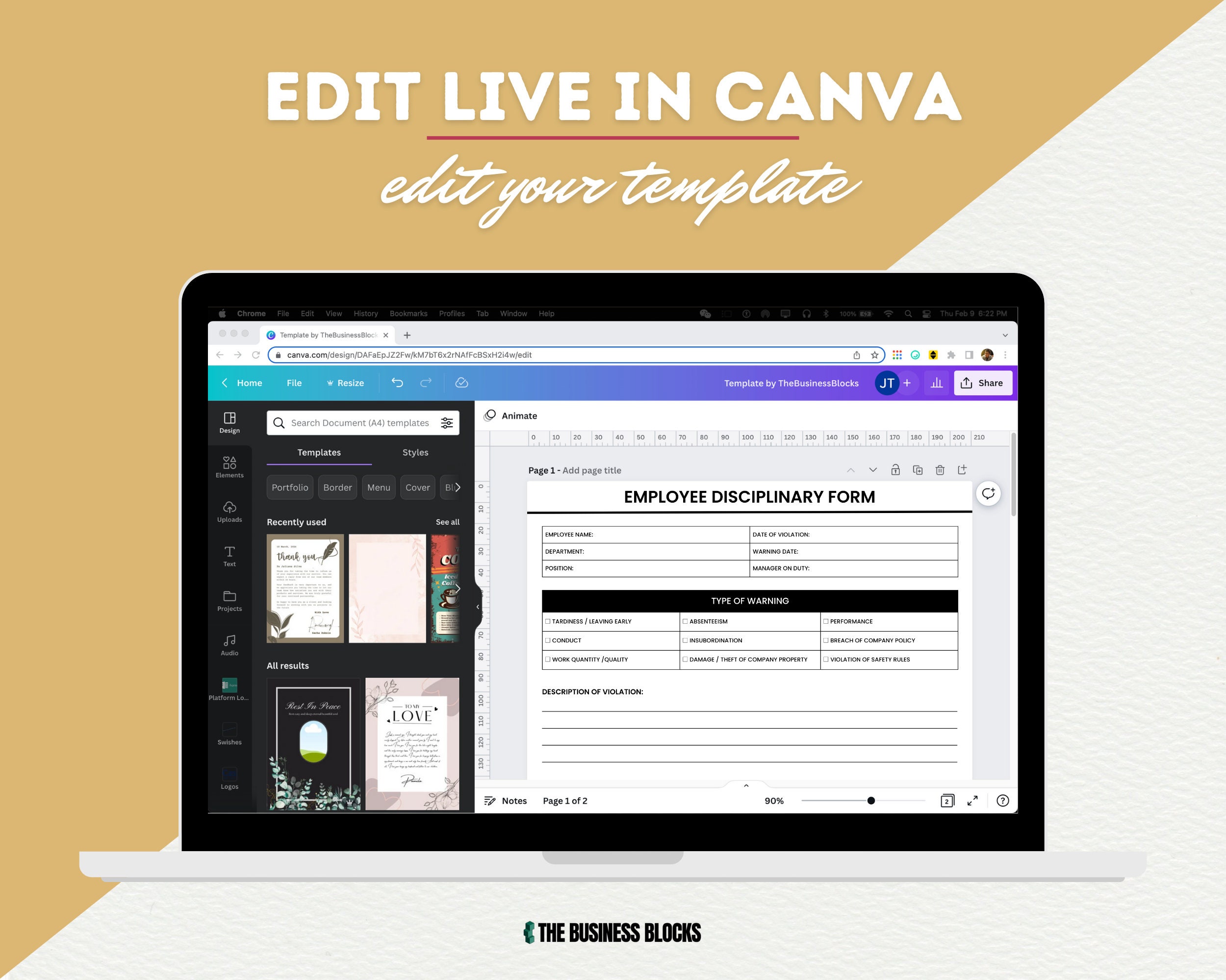 Employee Disciplinary Form Employee Corrective Action Form Disciplinary ...