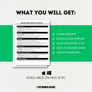 Social Media Profile Checklist Template: Branding Audit (digital ...