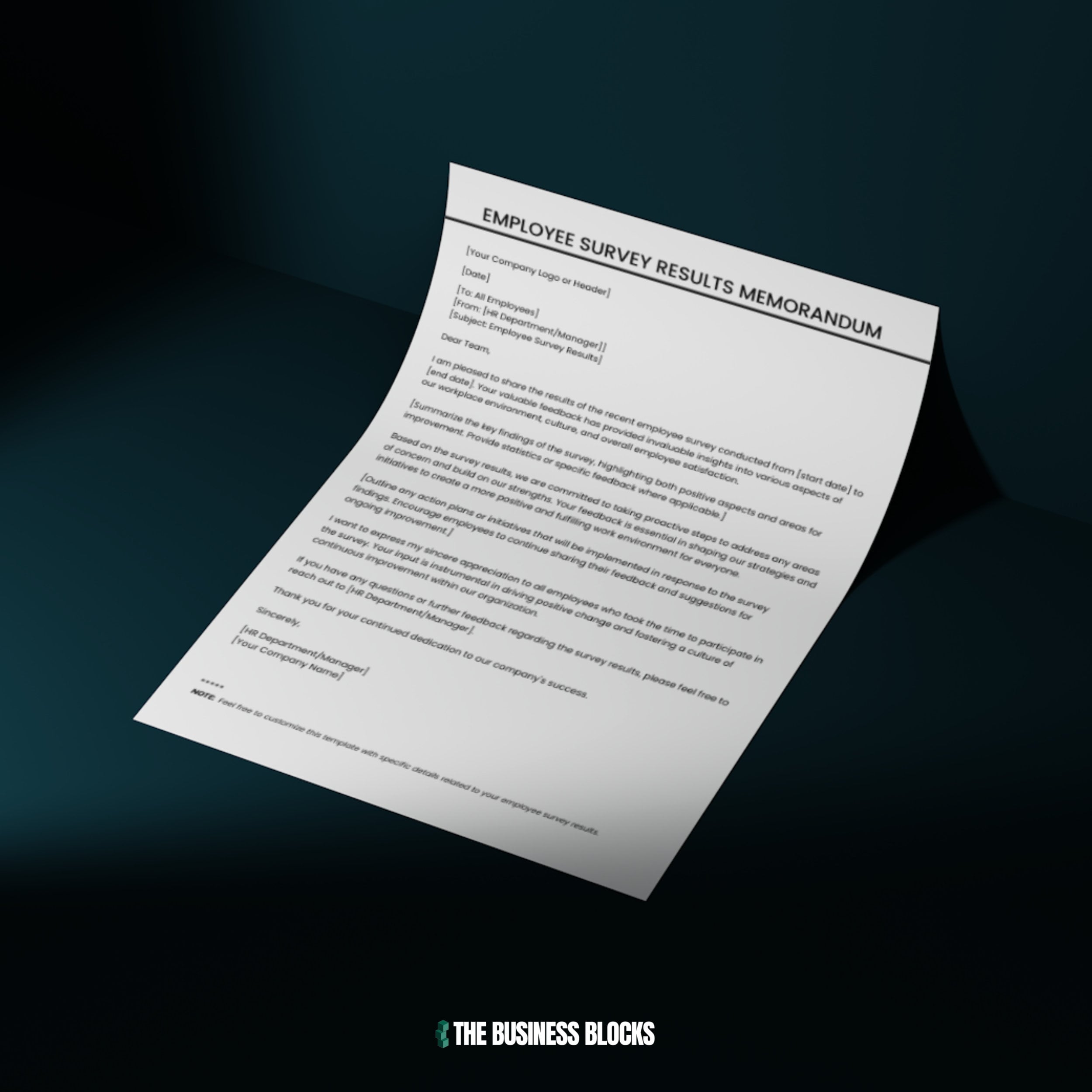 Employee Survey Results Memo Template: Staff Feedback (digital Download ...