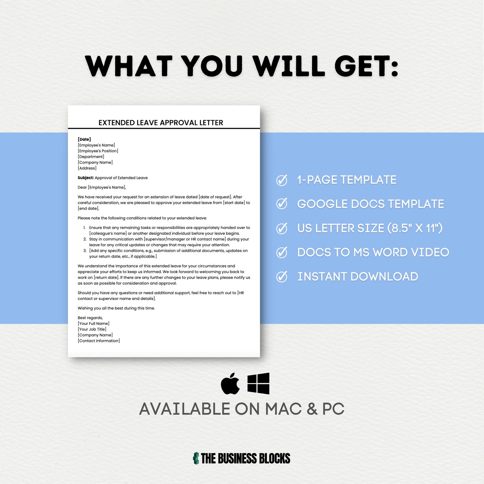 Extended Leave Approval Letter Template (google Docs, MS Word) - Etsy