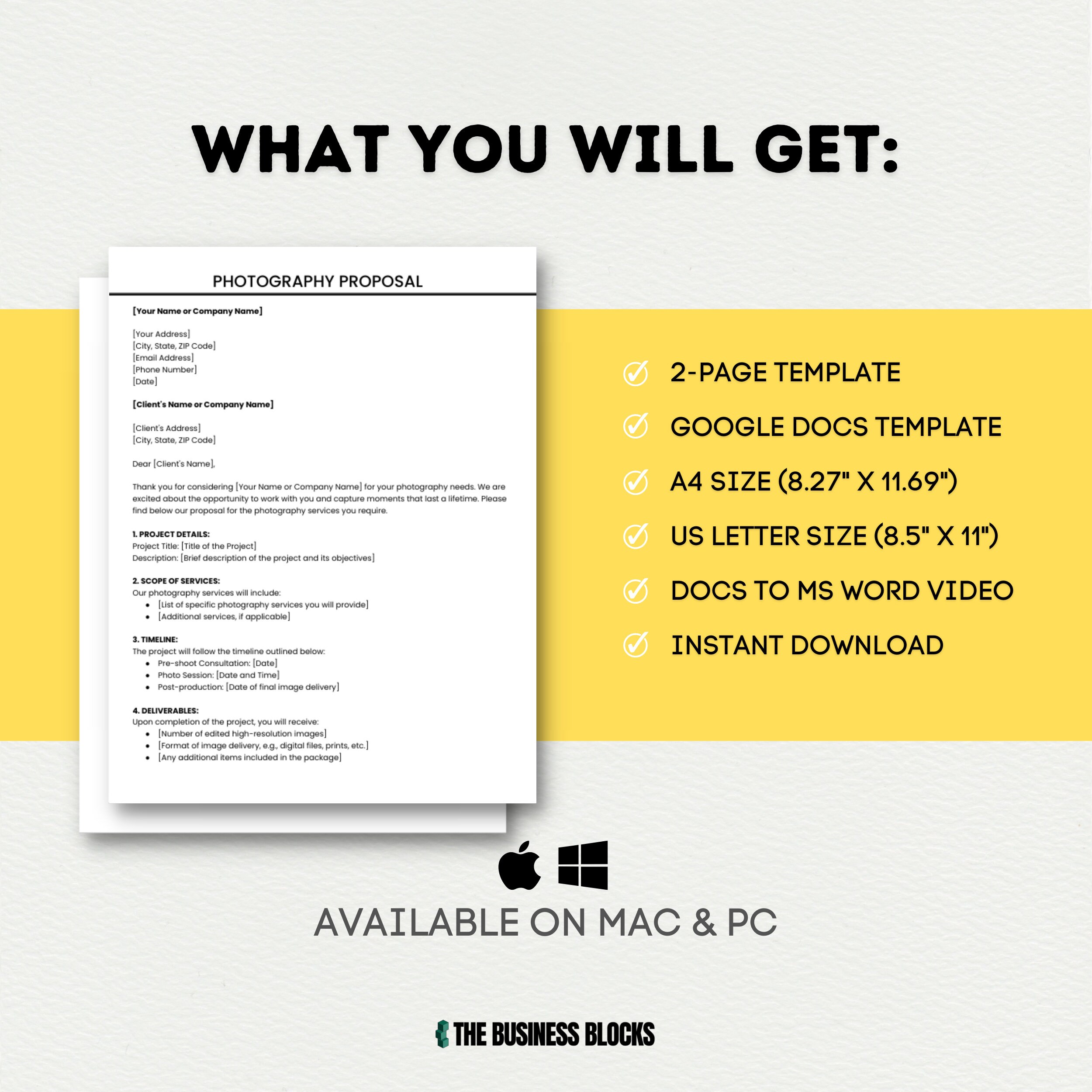 Photography Proposal Template Photo Shoot Proposal Photography Services ...