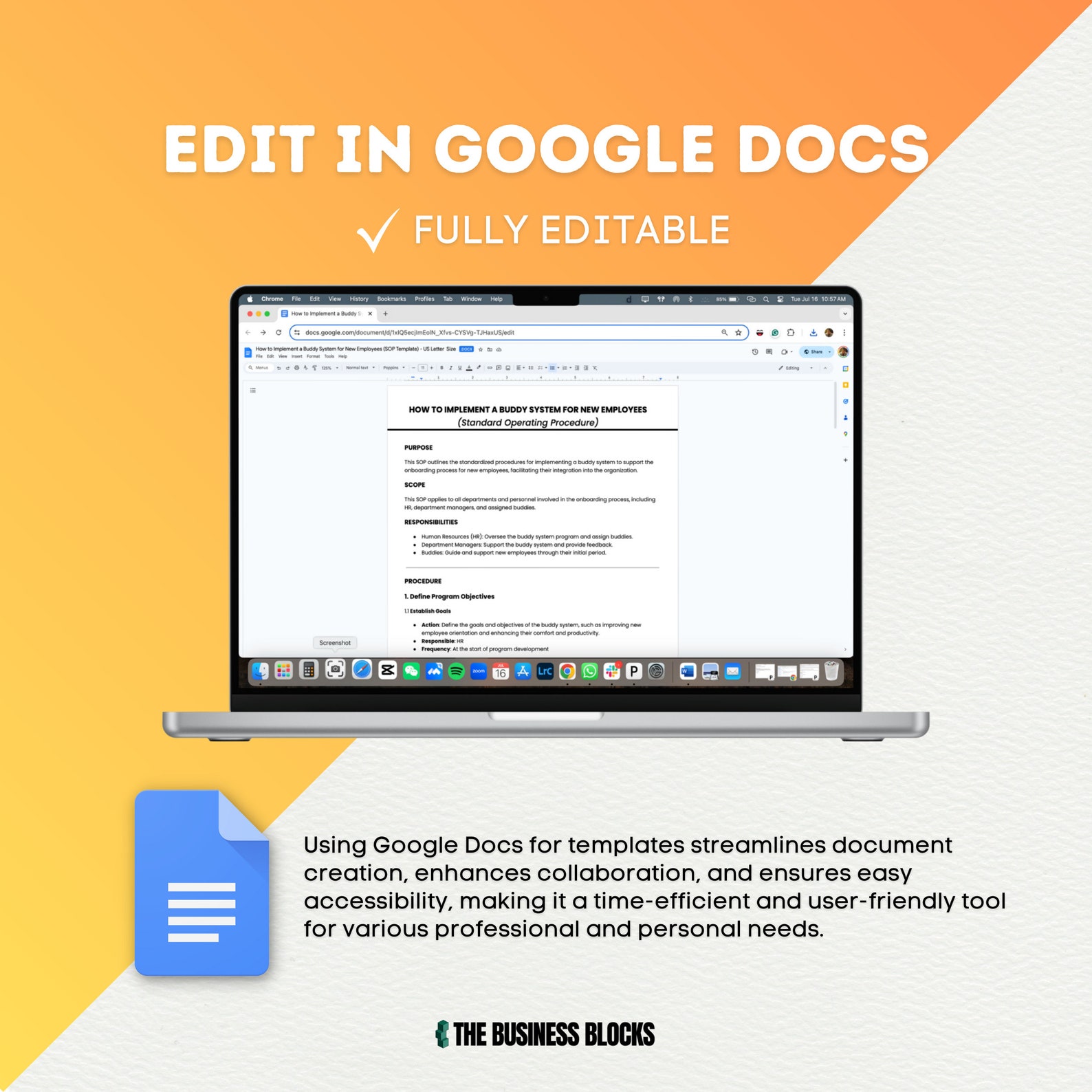 Employee Buddy System SOP Template: New Hire Onboarding (google Docs ...