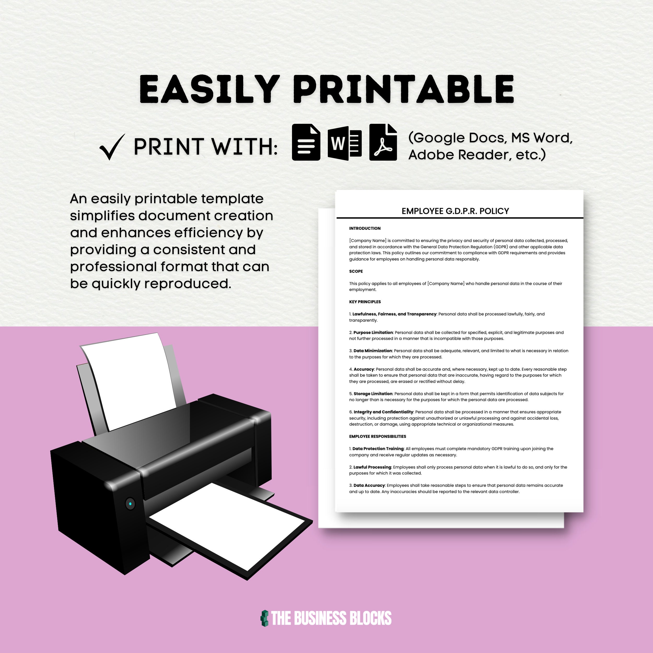 Employee GDPR Policy Template: Data Privacy Compliance (digital ...