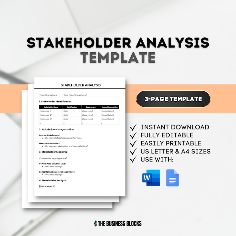 Stakeholder Analysis Template Stakeholder Mapping Stakeholder ...