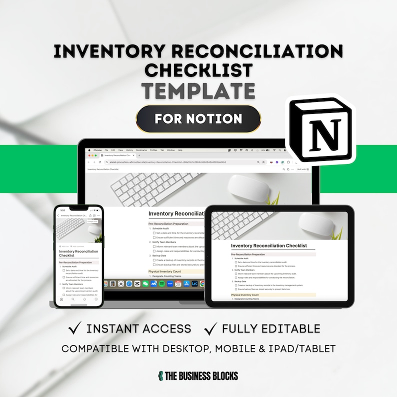 NOTION Inventory Reconciliation Checklist Template Inventory Management ...