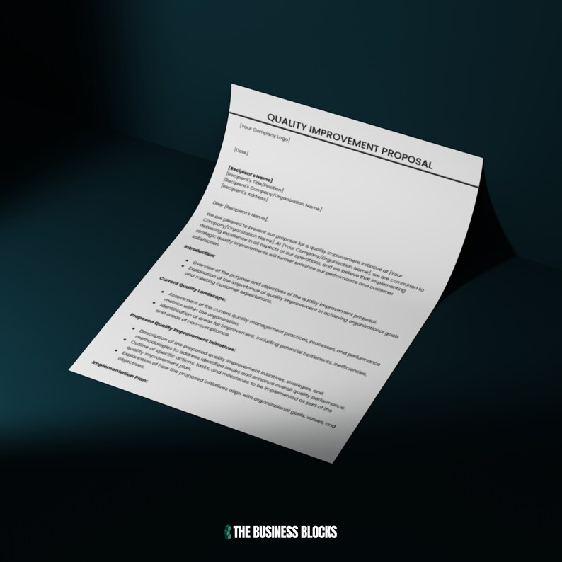 Quality Improvement Proposal Template: Editable in Google Docs, MS Word ...
