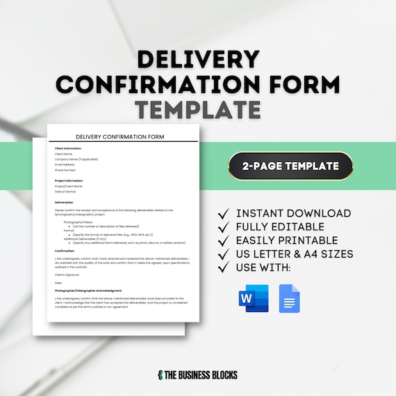 Delivery Confirmation Business Letter Template 50+ Free And Signable