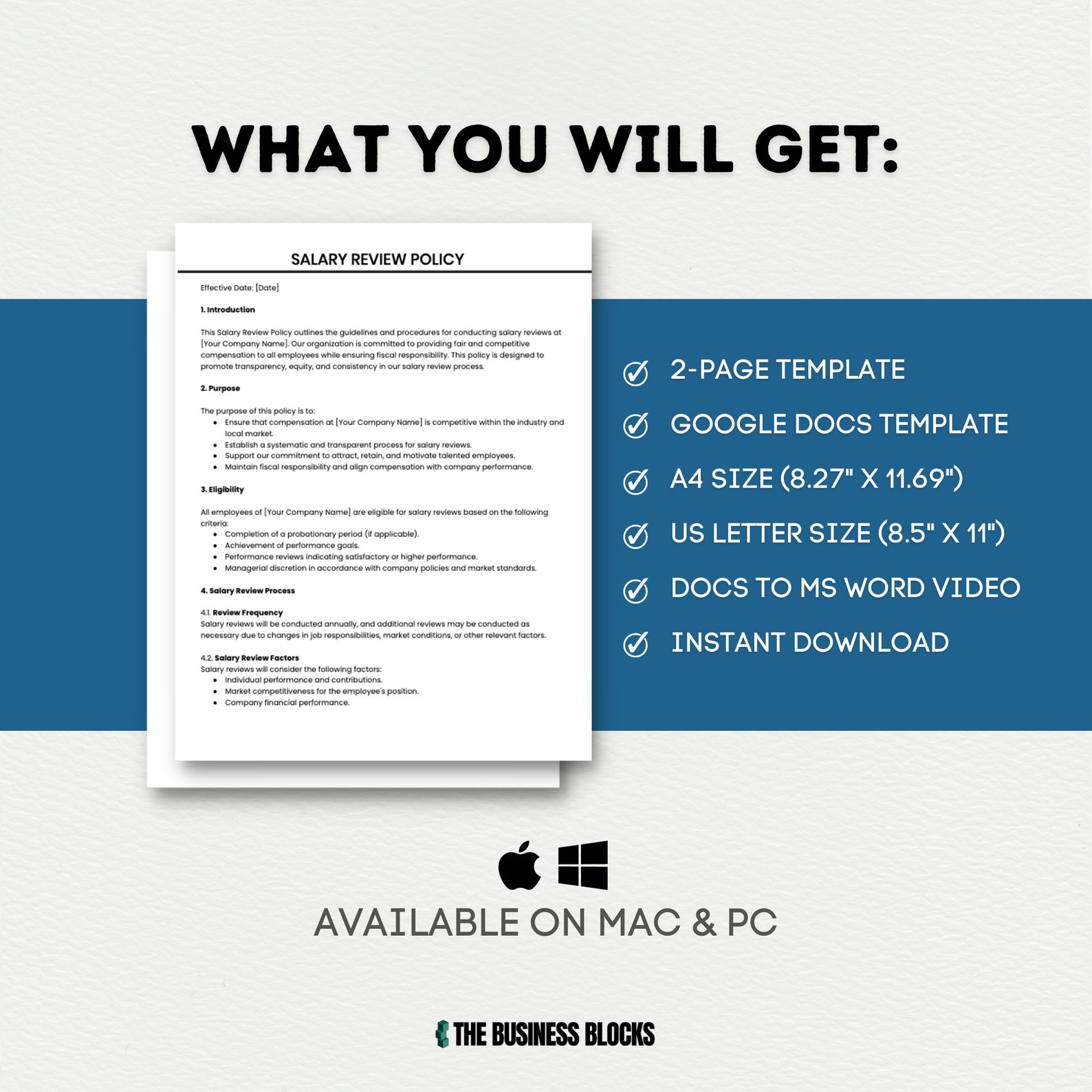 Salary Review Policy Template Human Resources Employee Onboarding HR ...