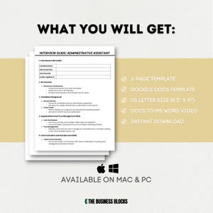 Admin Assistant Interview Guide Template (google Docs, MS Word) - Etsy