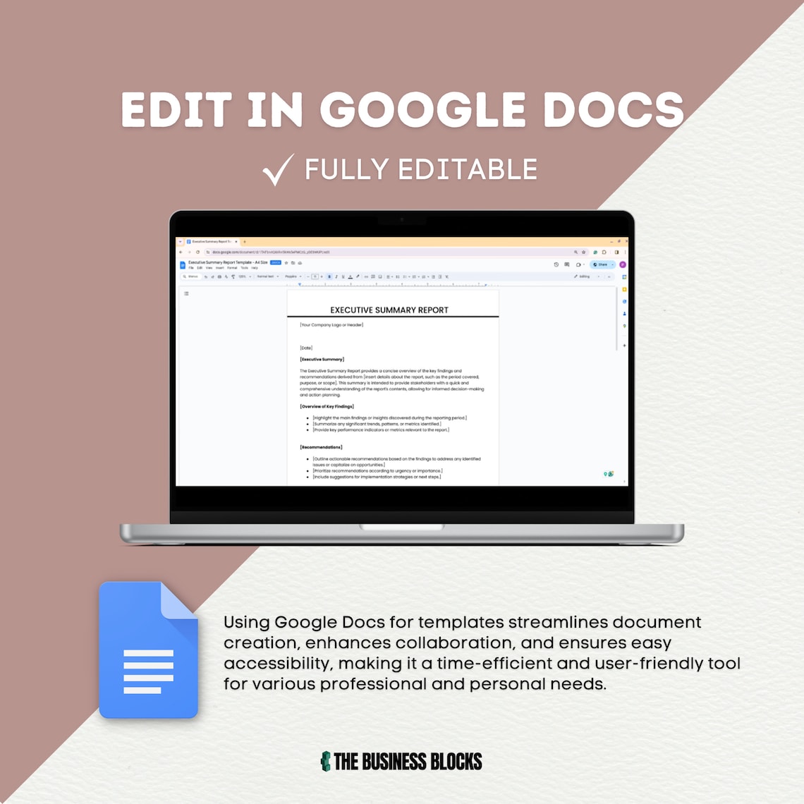 Executive Summary Report Template: Business Management Overview (google ...