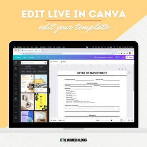 Job Offer Letter Template: Editable HR Employment Form (canva, Google ...